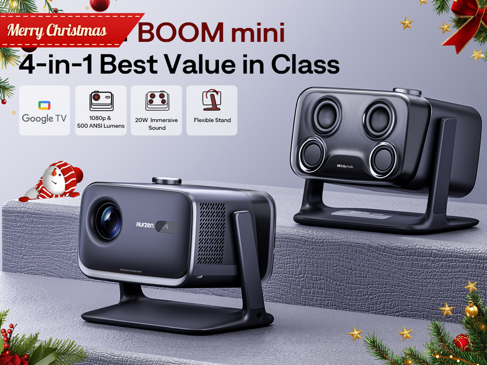 Aurzen BOOM mini Google TV Smart Projector | Portable Home Theater