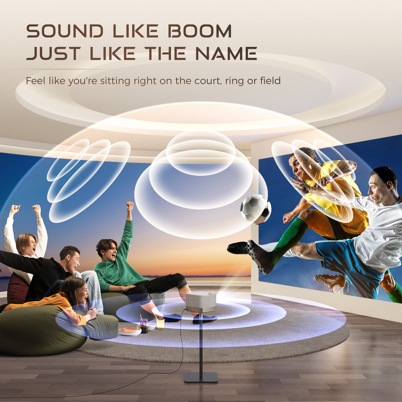 Aurzen BOOM 3 Gold Smart Projector | 1080P Home Theater | Portable ...